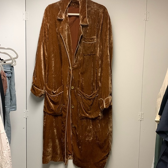 Free People | Jackets & Coats | Free People Crushed Velvet Duster ...
